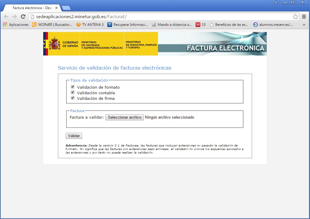 Comprobación de incidencias en formato incorrecto de factura ...